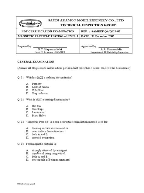 Image result for Magnetic Particle Practice Test