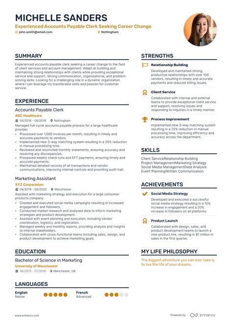 Image result for Accounts Payable CV Sample