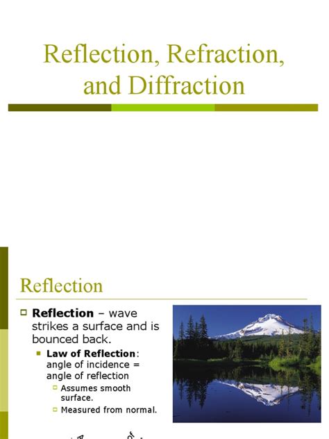 Reflection, Refraction, and Diffraction | PDF | Reflection (Physics ...