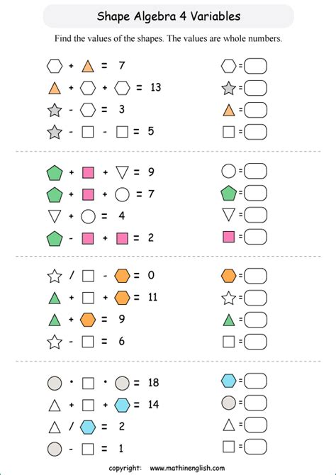Image result for Shape Algebra 3 Variables Examples