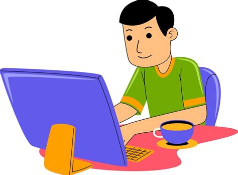 Image result for Vector Person On Computer
