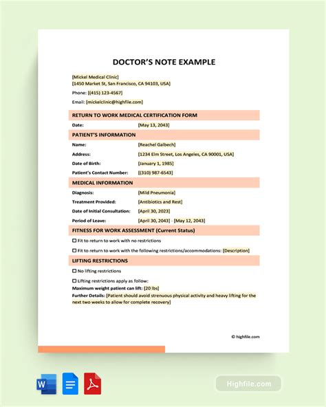 Image result for Doctor Note for Surgery