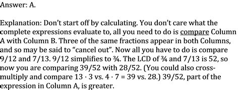 Image result for Example of a Quantative Comparison Question GRE