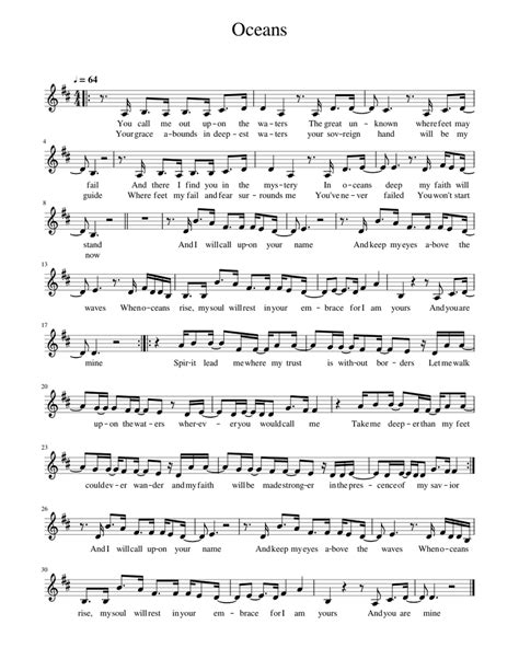 Image result for Oceans Piano Tutorial