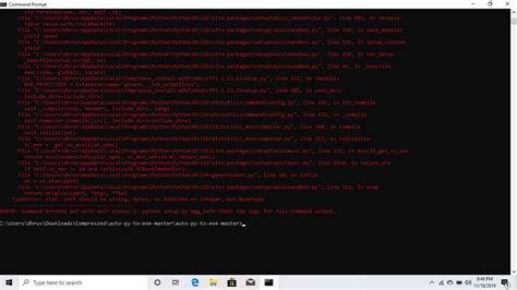 Image result for Error in Auto Py to exe Pip Install