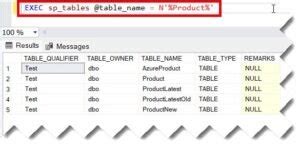 Image result for SQL Display Table Names
