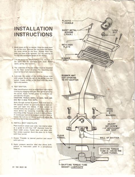 Image result for Hurst Shifter Installation Drawing