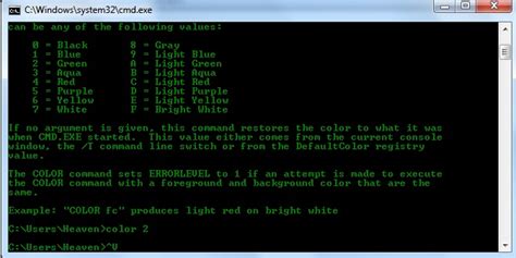 Image result for Cmd Color Command
