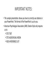 Image result for APA PowerPoint Sample with Notes