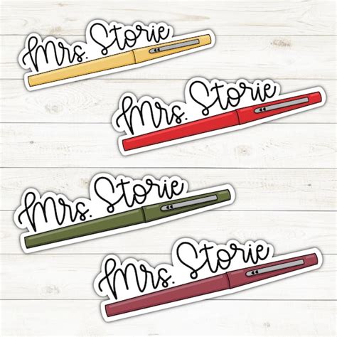 Teacher Name Stickers / Personalized Teacher Name Stickers / - Etsy