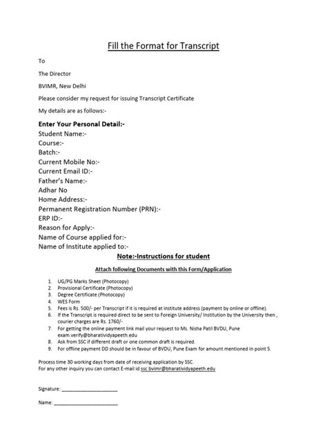 Image result for Transcript for Job Application