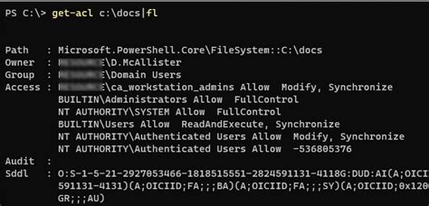 Image result for Get-Acl Command PowerShell