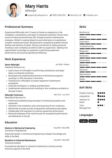 Image result for Millwright Resume Sample