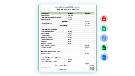 Income Statement Format in Bangladesh: Download Free Templates