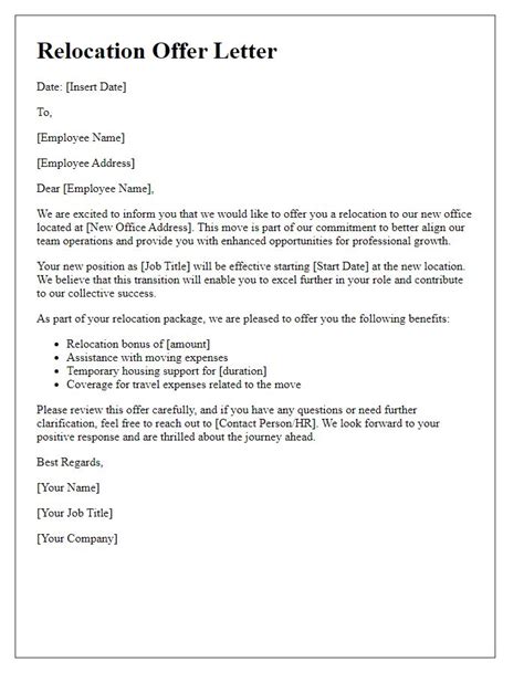 Image result for Relocation Offer Letter Sample