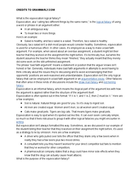 Image result for Video Examples of Equivocation