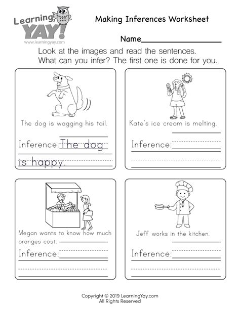 Image result for Making Inferences Grade 1 Worksheet