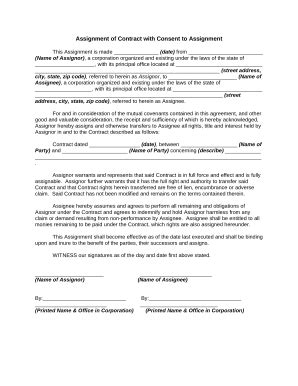 Image result for Assignment of Contract Form
