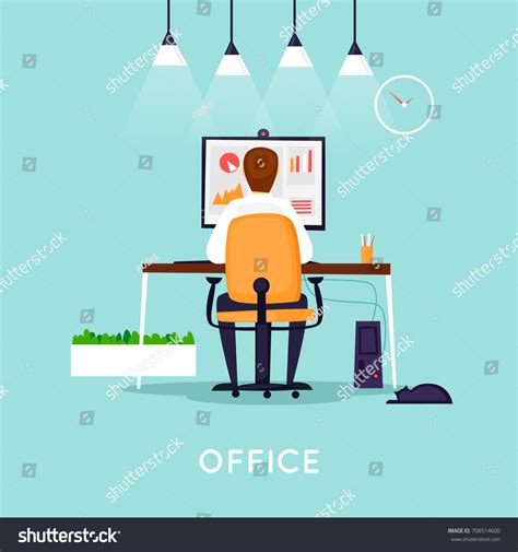 Image result for Working a Computer Flat Design