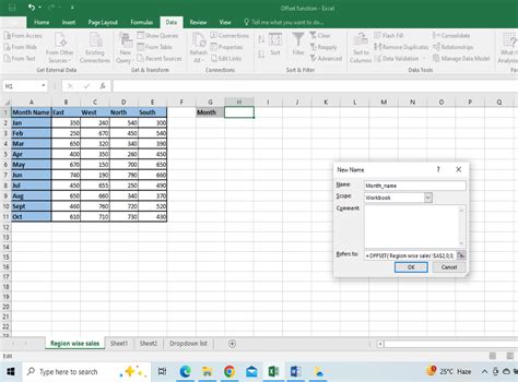 Image result for Excel Offset Range