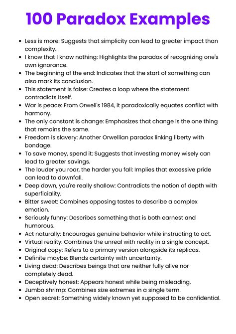 Image result for Paradox Examples Sentences