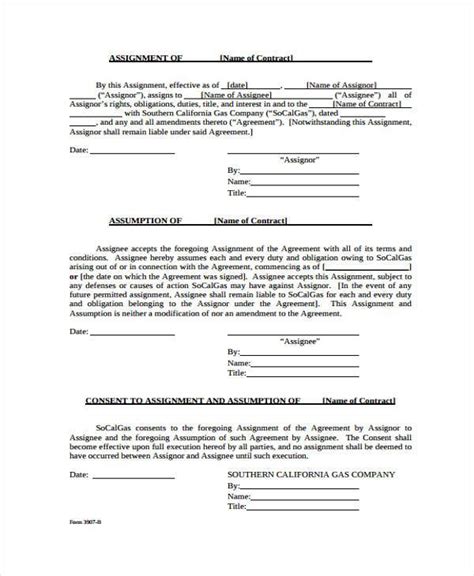 Image result for Assignment of Contract Form
