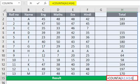 Image result for Excel Counta Function