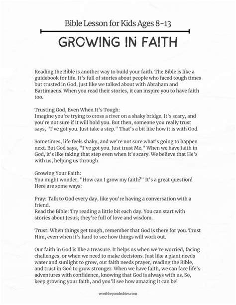 Image result for Growing in Faith Object Lesson