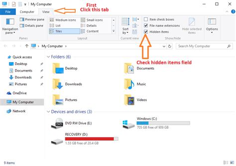 Image result for File Explorer View Hidden Files