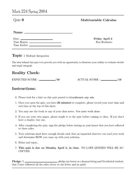 Image result for Multivariable Calculus Questions