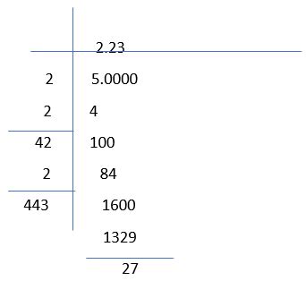 Image result for Compare Decimal Numbers with a Square Root