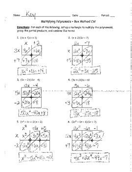Image result for Multiplying Polynomials Box Method