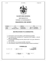 Image result for Grade 12 Maths Assignment