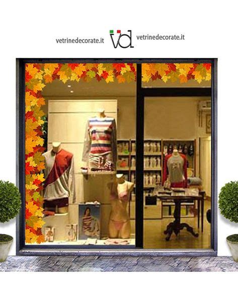 showcase with autumn decoration