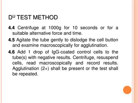 Image result for Du Test Procedure