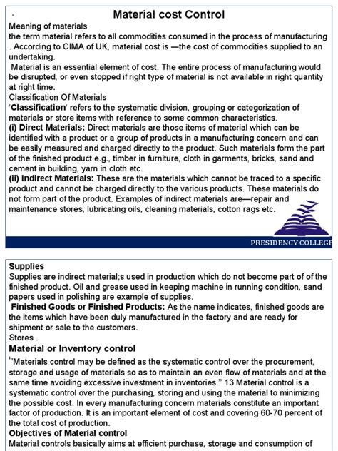 Image result for Material Control PDF