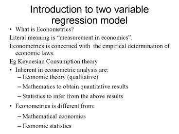 Image result for Two Variable Regression Model