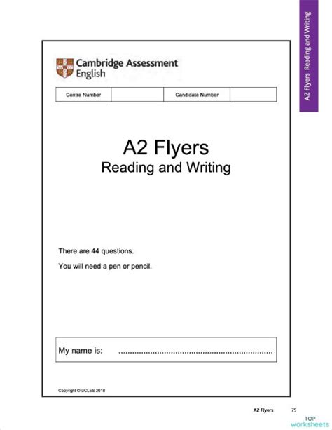 Image result for Flyers Writing Test Sample