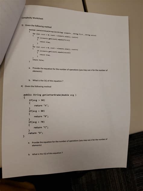 Image result for Time Complexity Worksheet