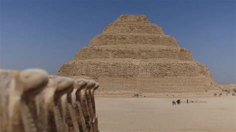 Djoser Pyramid Also Called As Step Pyramid. Close Up of Ancient Snakes ...