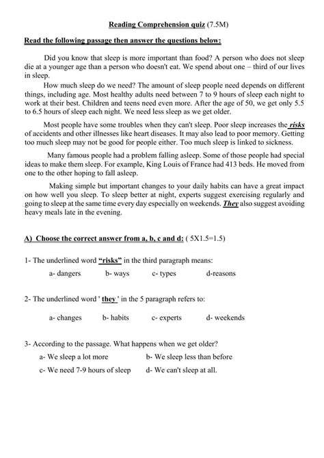 Image result for Reading Comprehension Worksheets Grade 12