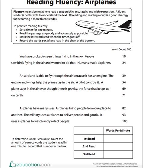 Image result for Fluency Reading Sheets