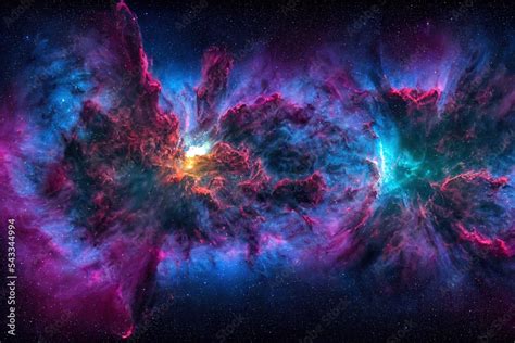 360 degree space nebula panorama, equirectangular projection ...