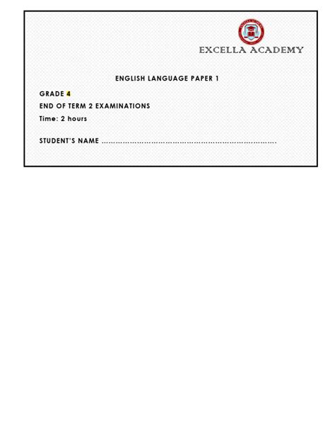 Image result for Class 4th English Sample Paper