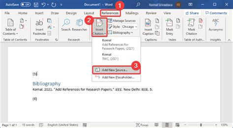 Image result for How to Create a Reference in MS Word