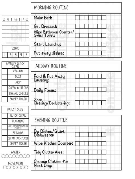 Image result for FlyLady Morning Routine Printable