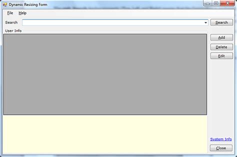 Image result for Dynamic Resizing Windows Form