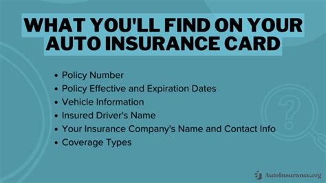 Image result for Auto Insurance Card