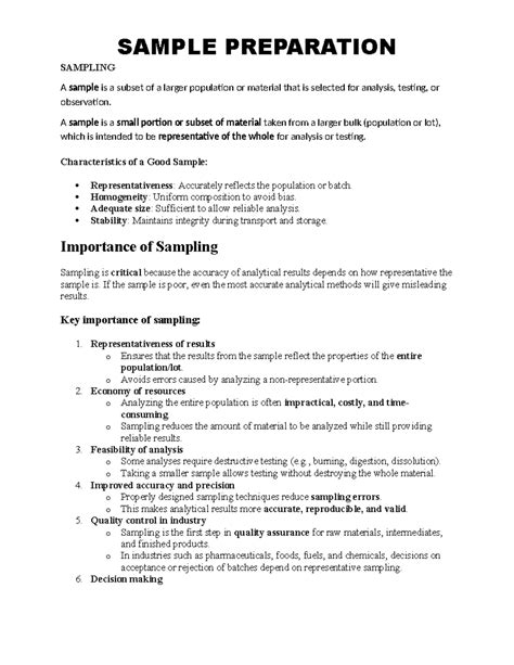 Image result for Sampling Methods and Preparation