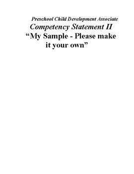 Image result for CDA Competency Statement Examples